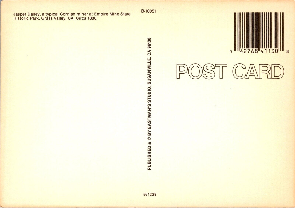 Postcard Grass Valley California Jasper Dailey Cornish Miner at ...