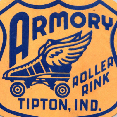 1940s Armory Roller Skating Rink Sticker Label Sticker Tipton Indiana ...