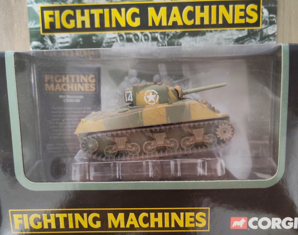Corgi Fighting Machines M4 Sherman CS90108 WW2 Die-Cast Tank-Ex | eBay