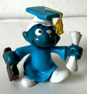 1980 Graduation Smurf Peyo Schleich Stands Approximately 2" | eBay