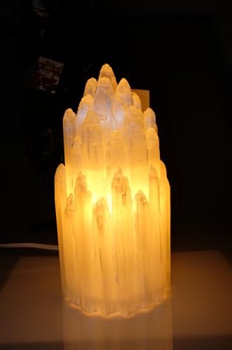 Moonlight Selenite Lamp Natural Crystal Light for Relaxation Salt Rock ...