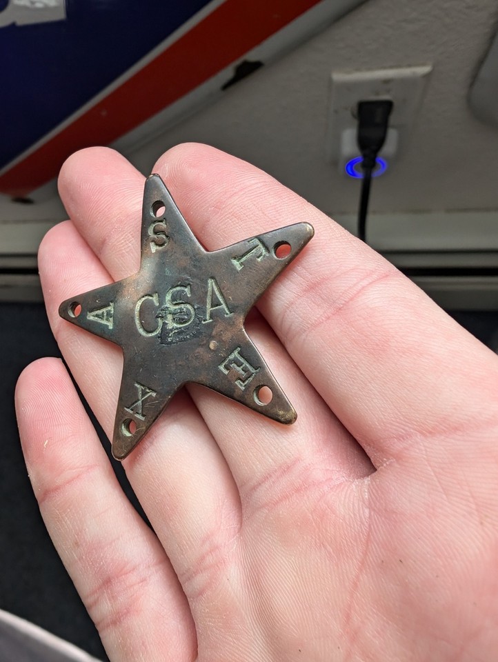 Civil War Confederate CSA Texas Star Hat Badge Pin Keen Kutter ...