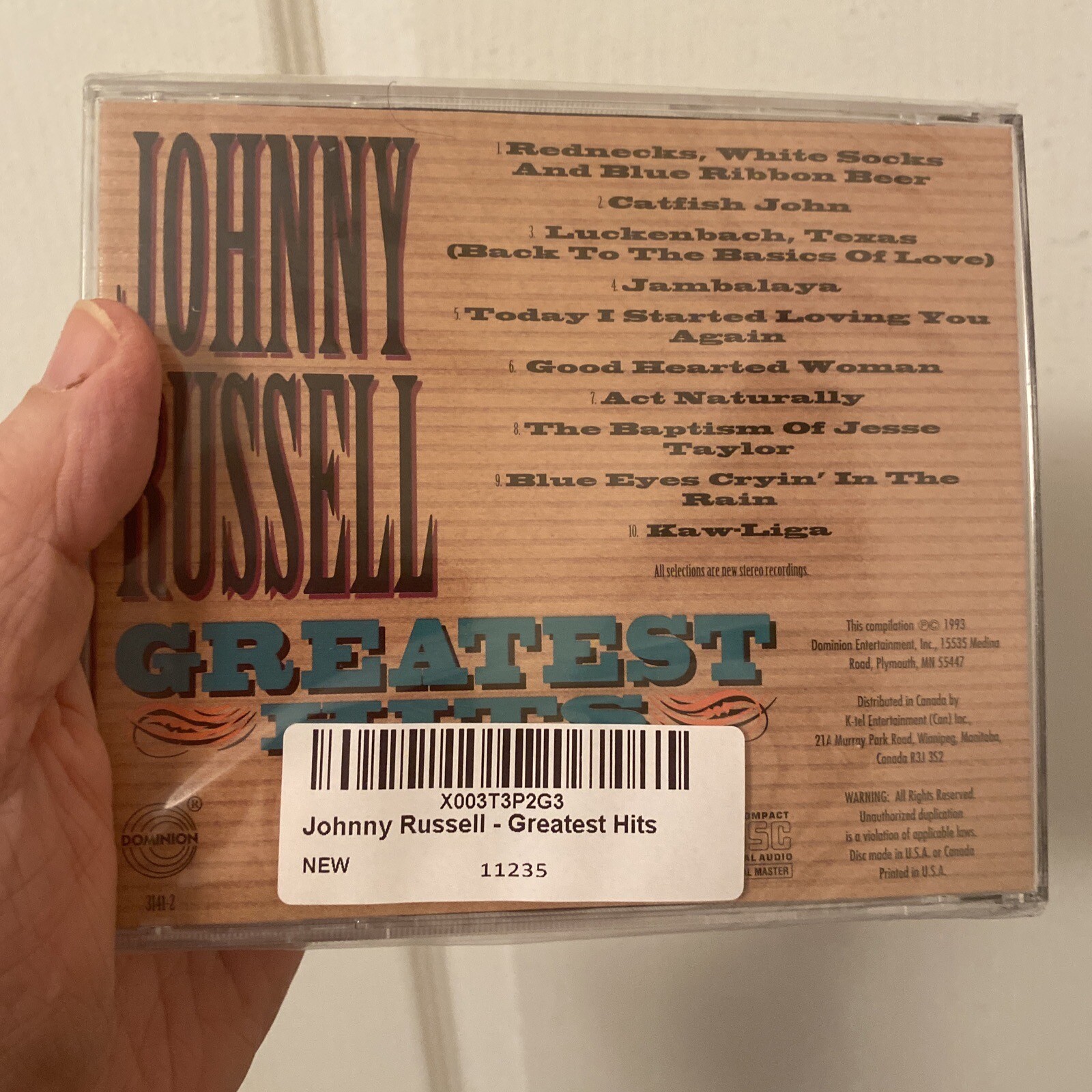 Greatest Hits by Johnny Russell (Vocalist) (CD, Jul-1993, Dominion) for ...