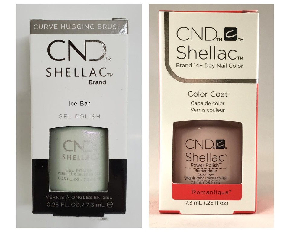 CND Shellac Nail Gel Polish - Ice Bar and Romantique - COMPO PACK (0.25 ...