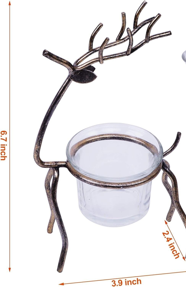 6 Metal Reindeer Tea Light Candle Holders Set NEW IN BOX Christmas SALE ...