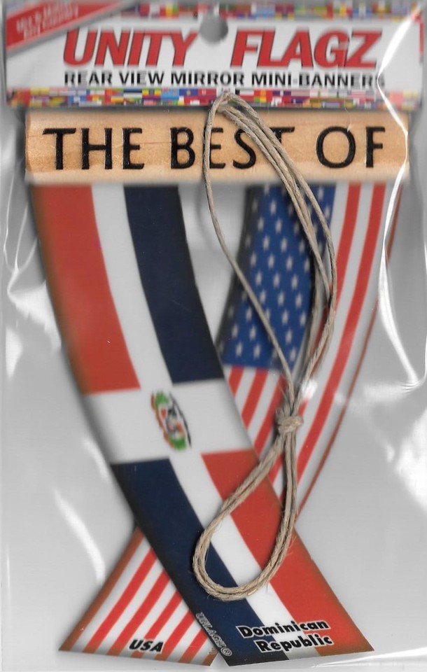 Rear view mirror car flags Dominican Republic and USA unity flagz for ...