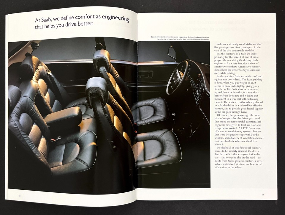 1993 Saab 900 Sedan Turbo Model Vintage Dealer Sales Car Promo Catalog ...