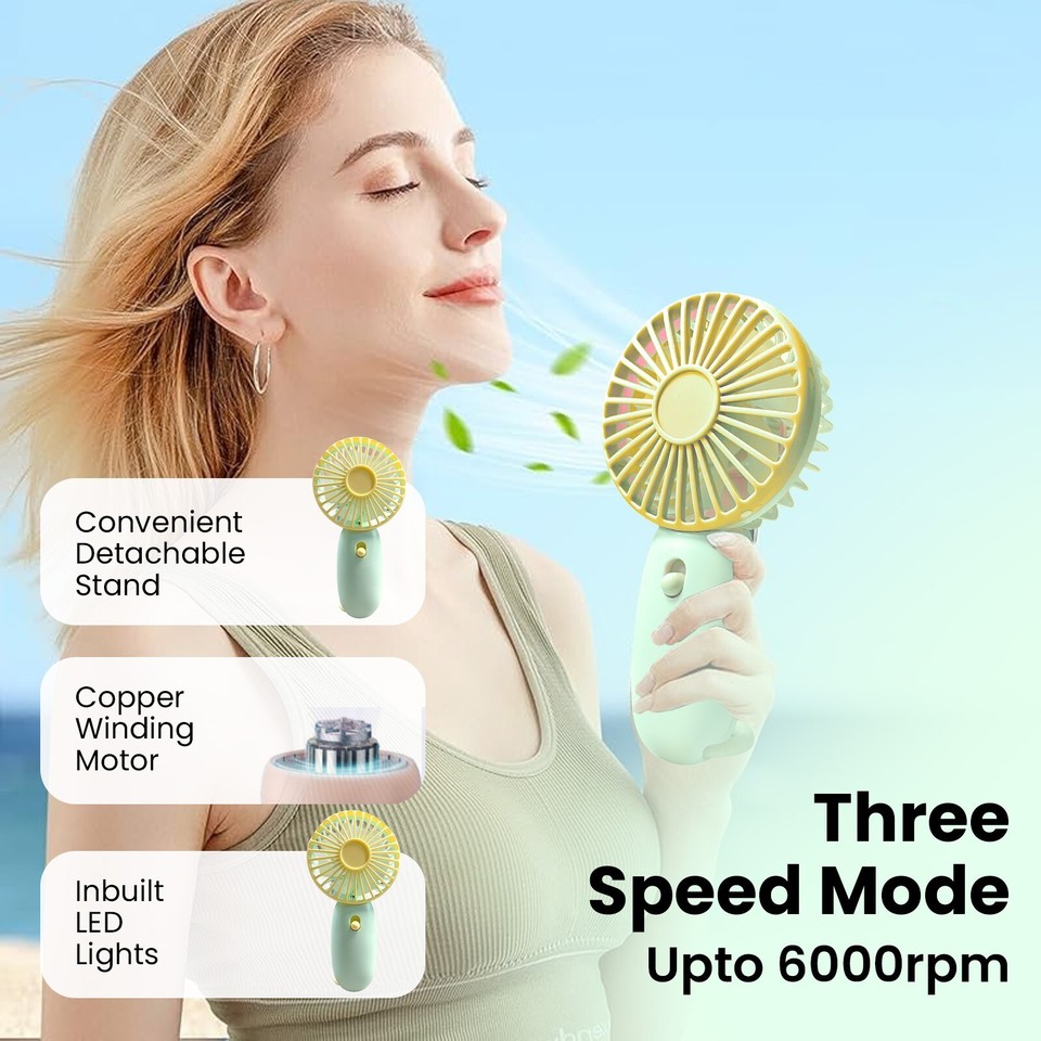 Mini Handheld Fan Battery Operated Small Personal Portable Speed ...