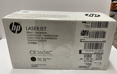 HP CE260XC Black Toner Print Cartridge LaserJet Enterprise CP4525 ...