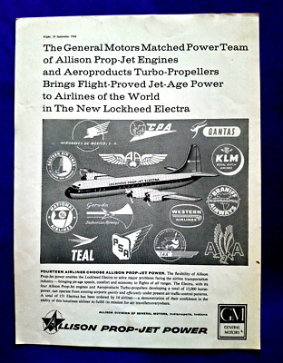Lockheed Electra L-188 AD 1958 Allison Prop Jet Power 8in x 11in | eBay