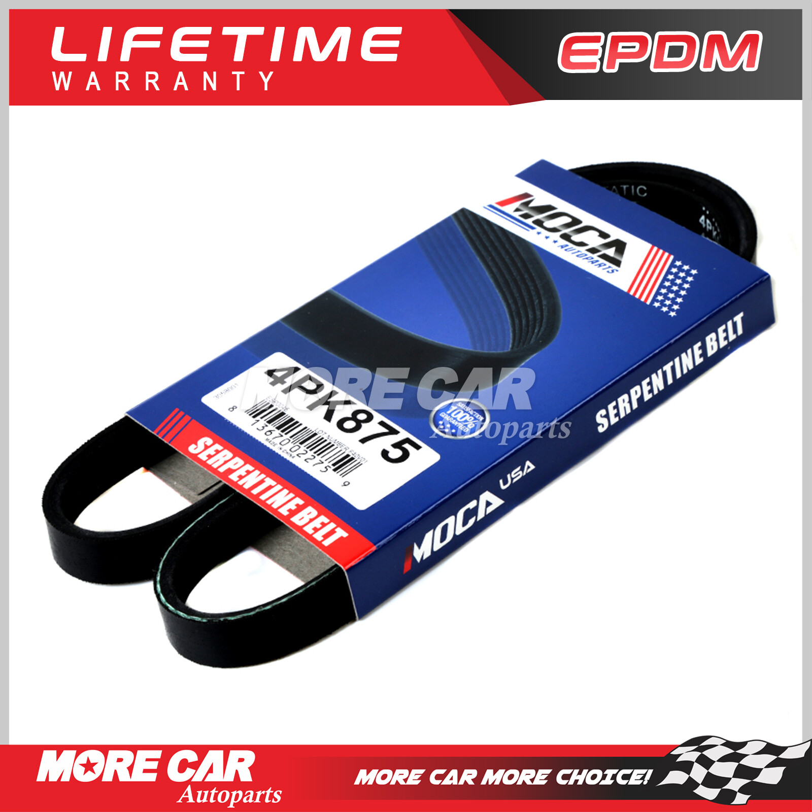 EPDM Serpentine Belt Fits 85-10 Acura Chrysler Toyota Hyundai 3.3-3.4L ...