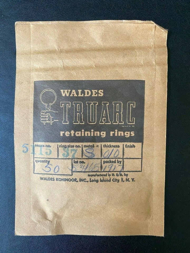 50 Vtg Waldes Truarc Retaining Rings in Original Packing Size 5115-37 ...