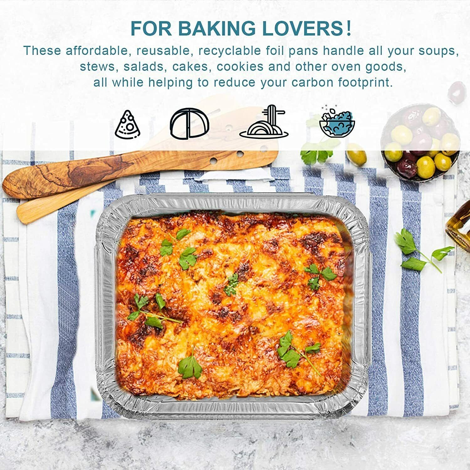 Vezee 1 lb Oblong Pan with Board Lid -Disposable Small Aluminum ...