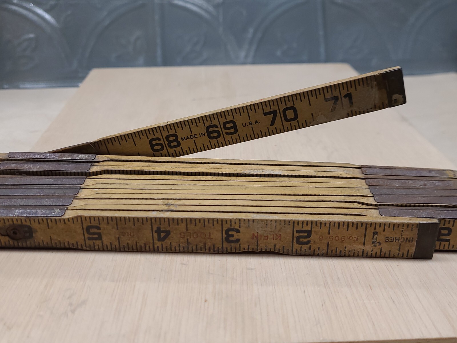 Vintage Klein Tools 905-6 72" Folding Wooden Ruler USA | eBay