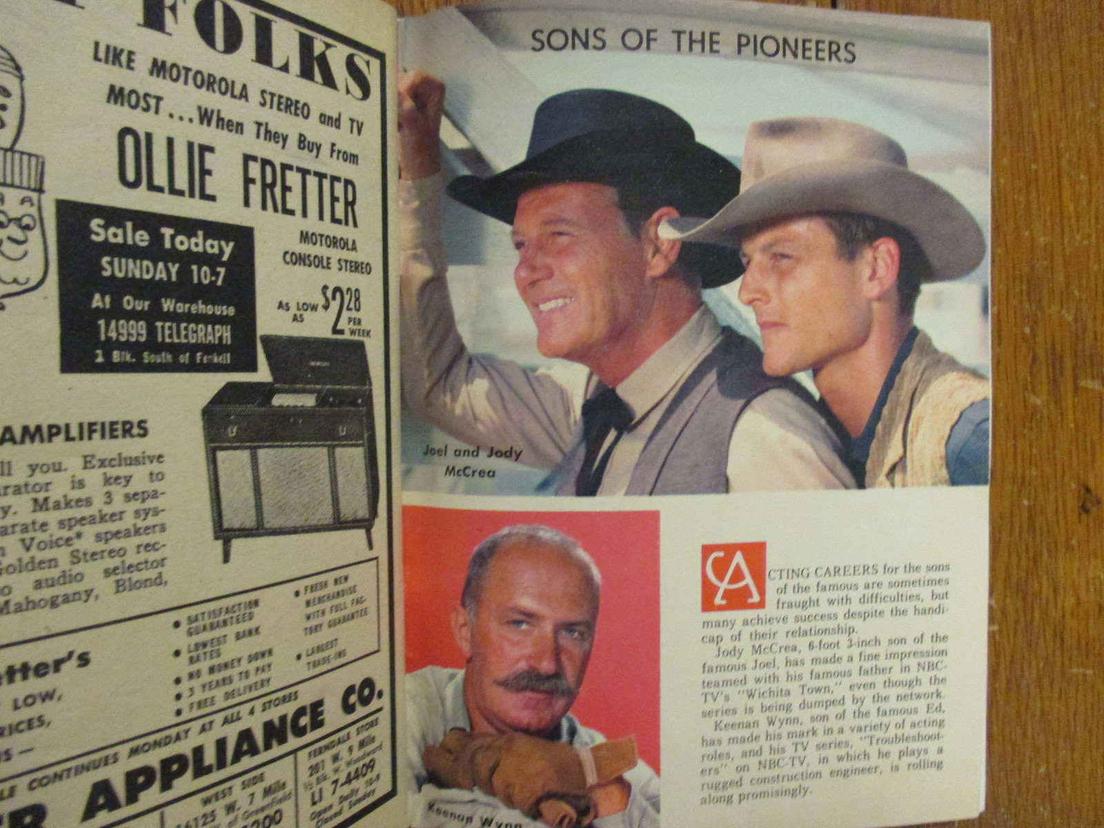 Jan-1960 Detroit News TV Magaz(AMANDA BLAKE/KAREN SHARPE/JODY McCREA ...