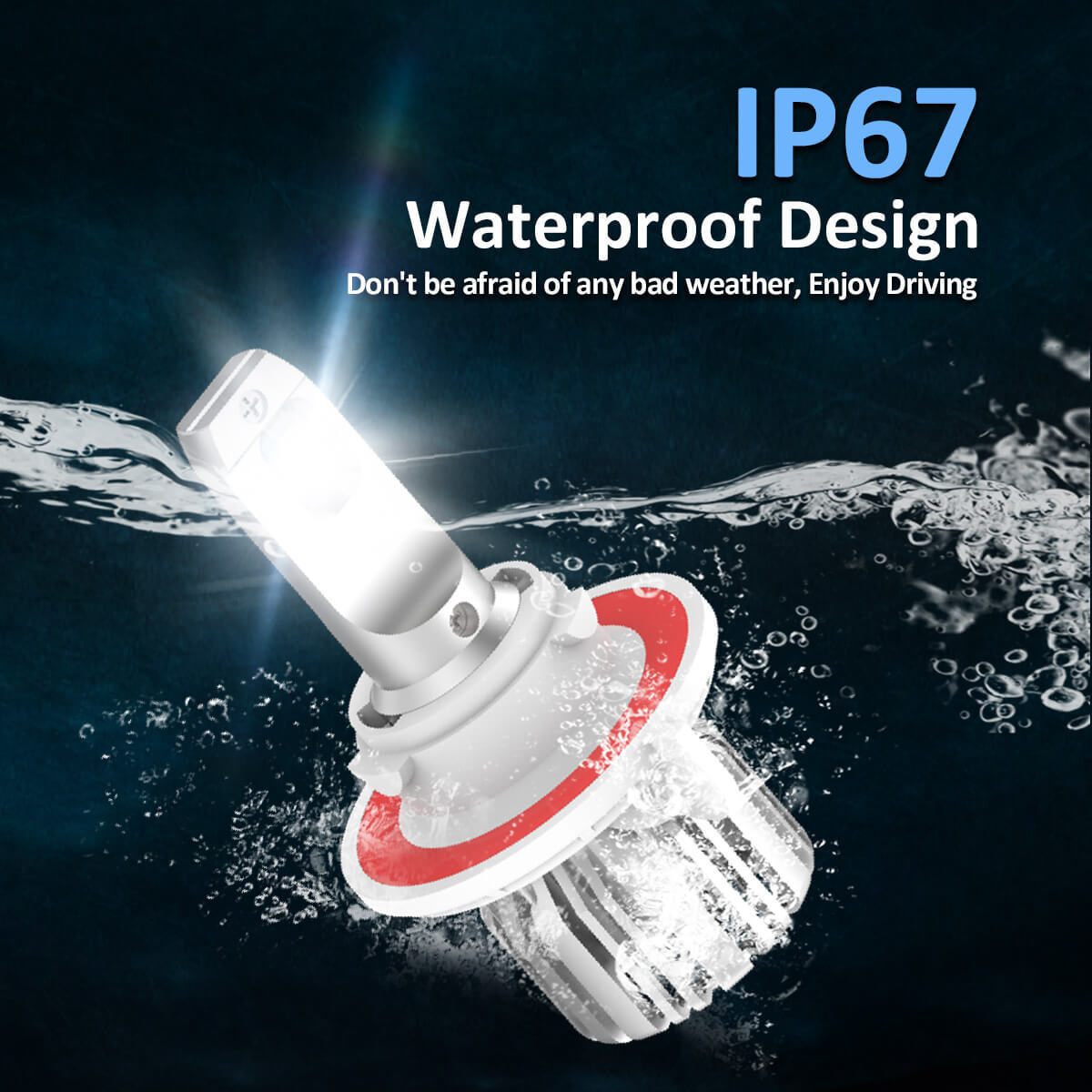 2x H13 9008 LED Headlights Bulbs Hi-Low Beam Conversion Kits Replace ...