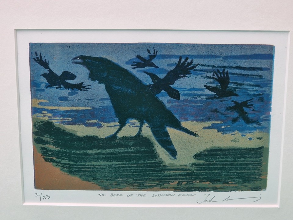 Framed Ltd Ed. The Bark of Snowden Raven Print Signed by Artist Julia ...