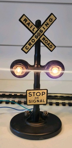 Marx 423 Flashing Lights Crossing Signal Metal Accessory O Gauge | eBay