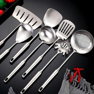 Chinese Cooking Utensils Stainless Steel Wok Spatula Ladle and Skimmer ...