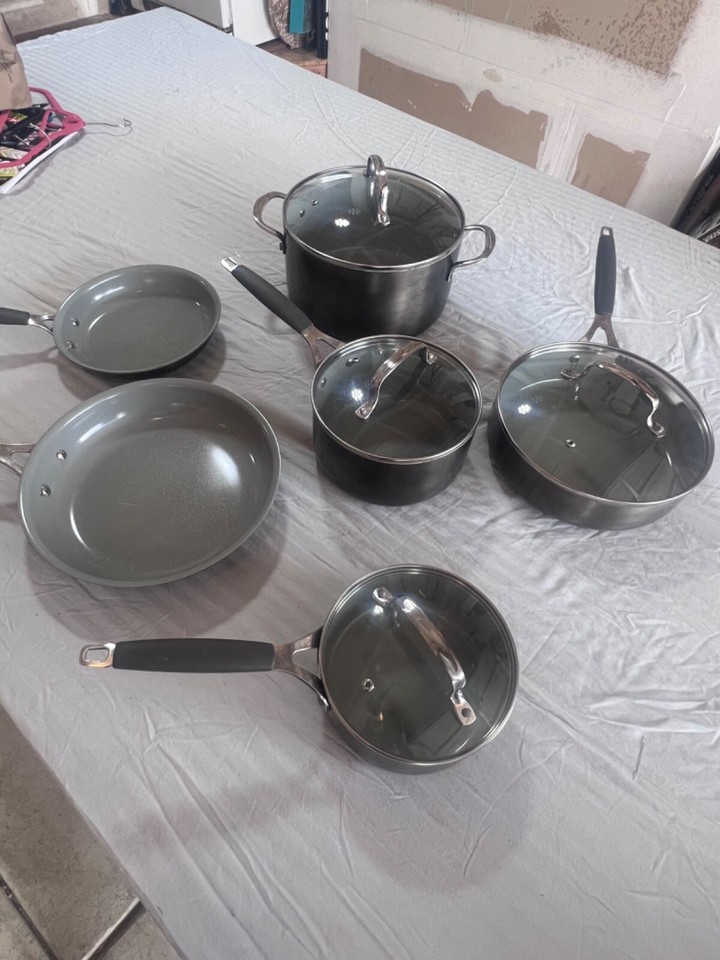 Food Network 10-pc Nonstick Ceramic Cookware Set Graphite | eBay