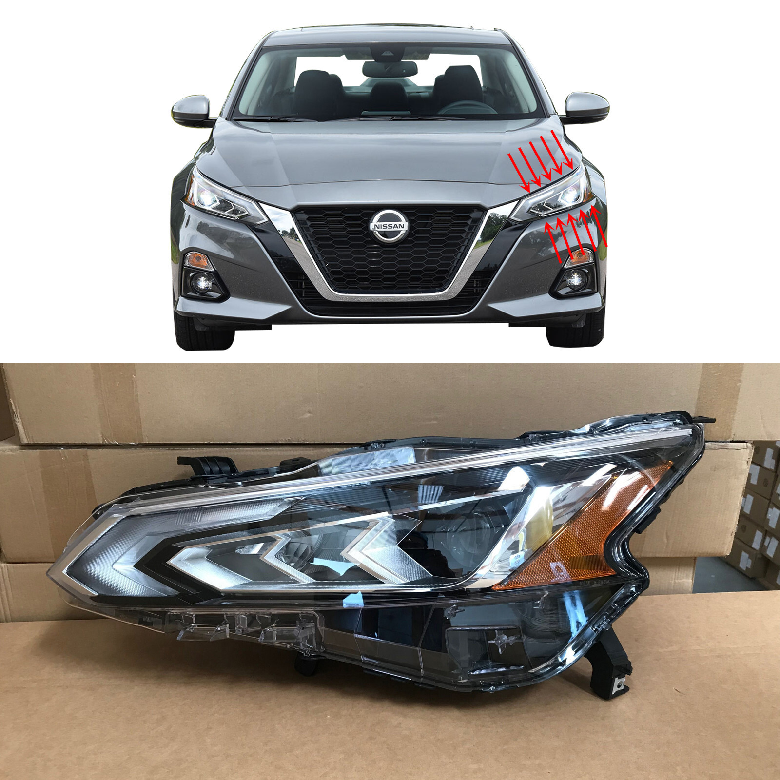 Headlight Replacement for 2019 2020 2021 Nissan Altima Left Driver Full ...