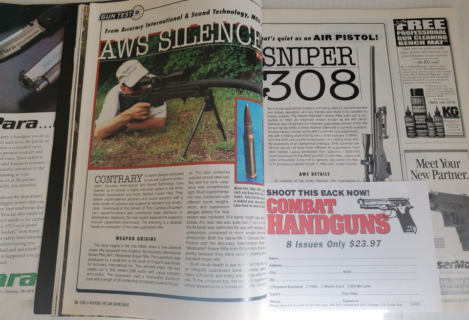 Lot of 4 Vtg Magazines GUNS Combat 2000 + Mar 2000 + AMMO + Weapons LE ...