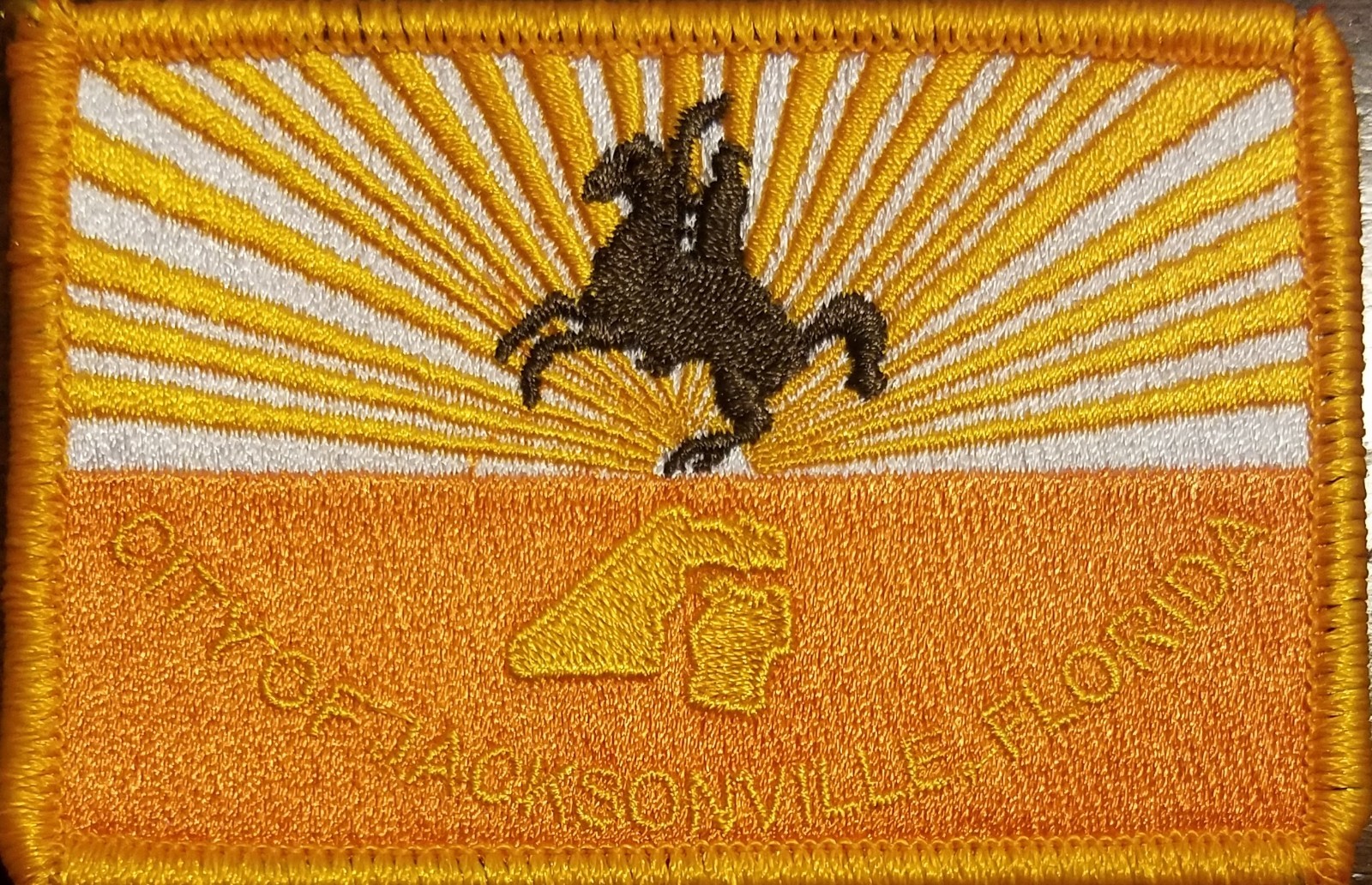 Jacksonville Florida Flag Patch Iron-On Tactical Travel Emblem Gold ...