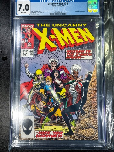 UNCANNY X-MEN #219 CGC 7.0 F/VF DAZZLER-Havok Joins-Blevins Cvr FREE ...