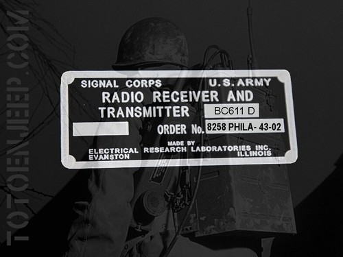 label plaque plaquette POSTE RADIO BC 611 D2 . jeep willys dodge us ww2 | eBay
