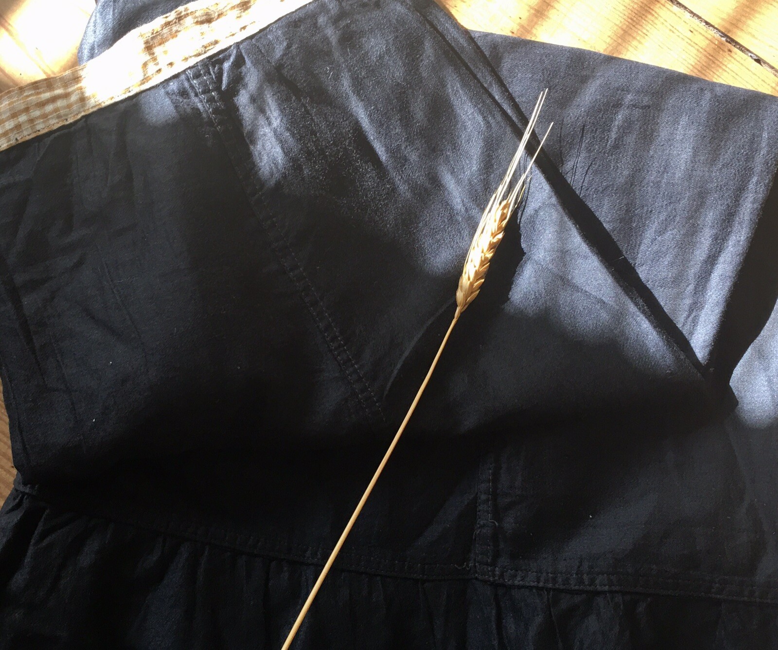 Antique Primitive Brown Homespun & Black Cotton Fabric Farm Skirt | eBay