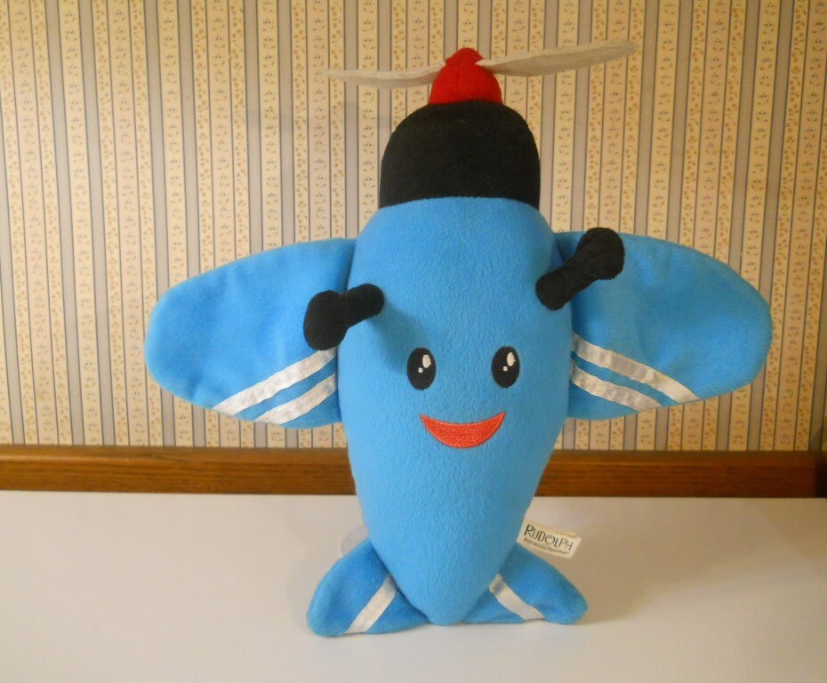 Large 13" plush Misfit blue Plane Rudolph Red Nosed Reindeer 2014 EUC ...