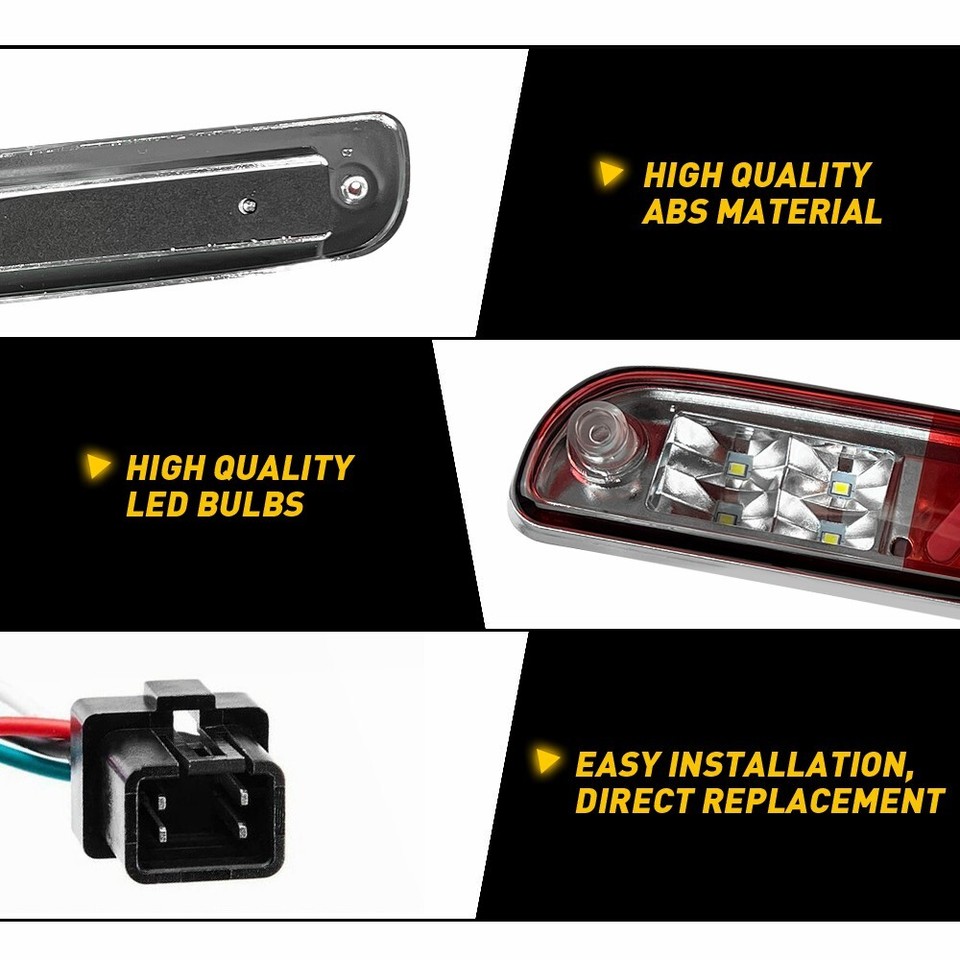 Red For 1999-2016 F250 Ford F350 F450 Super Duty White 3RD LED Brake ...