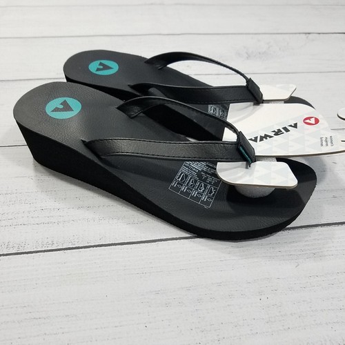 Airwalk Reel Wedge Women's Flip Flop Sandals Size 7 - Black | eBay