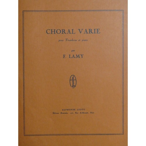 Lamy Fernand Choral Varié Piano Trombone 1949 | eBay
