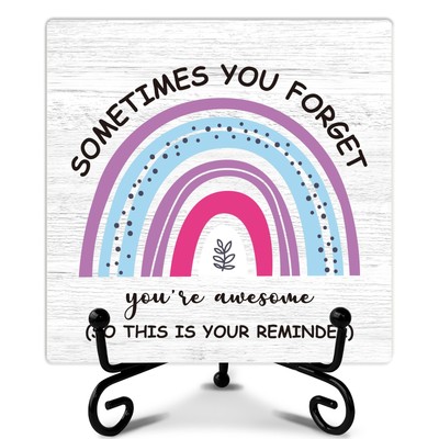 Motivational Rainbow Office Desk Decor, You are Awesome Gift for Women ...