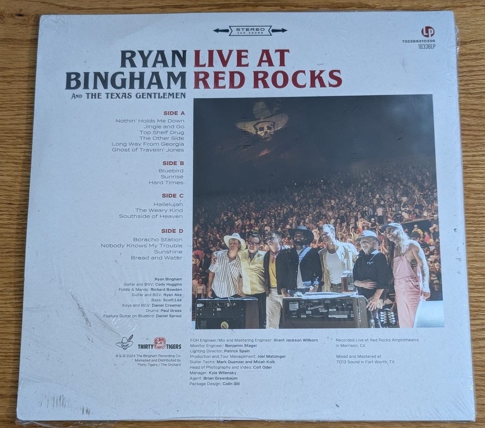 RYAN BINGHAM AND THE TEXAS GENTLEMAN – LIVE AT RED ROCKS - VINYL LP ...