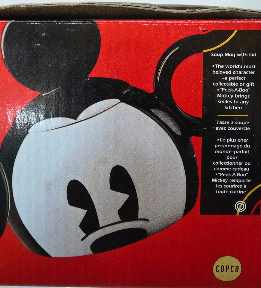 Copco Mickey Mouse Soup Mug with Lid Disney Mickey & Co 1996 NEW in BOX ...
