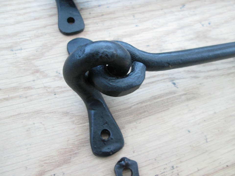 Wrought Iron Hand forged blacksmith Cabin Hook and Eye Shed Gate Door ...