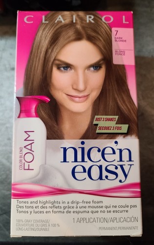 Clairol Nice N Easy Color Blend Foam Hair Color Dye 7 Dark Blonde ...