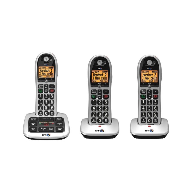 BT 4600 Big Button Cordless DECT Phones with Answering Machine - 3 ...