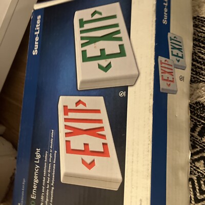 Cooper Lighting LPX6 Series LED Emergency Exit Sign Red Green Letters ...