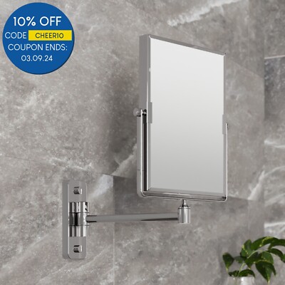 Wall Mounted 3x Magnifying Bathroom Mirror Shaving Make Up Extending ...