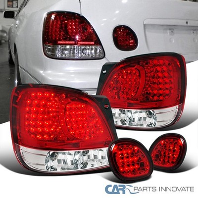 Fits 98-05 Lexus GS300 400 430 Rear Red/Clear LED Tail Lights+Trunk ...