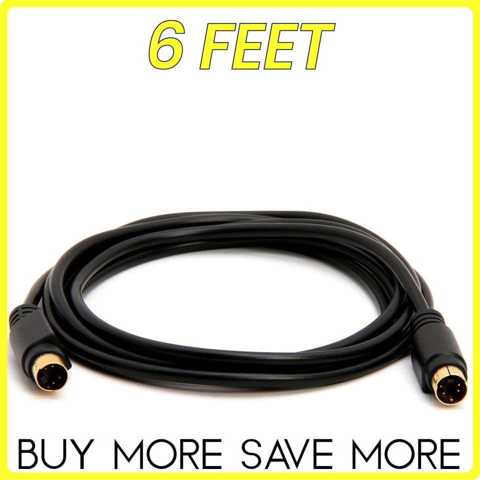 S-Video Cable 4 Pin Mini-Din SVHS Cable SVideo Cord VCR DVD TV ...