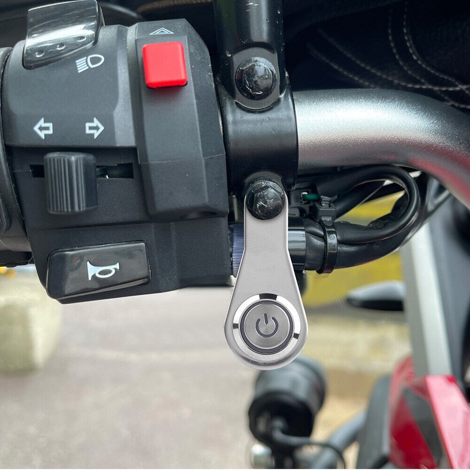 LED Motorcycle Switch ON/OFF Handlebar Mount Push Button 12V Headlight ...