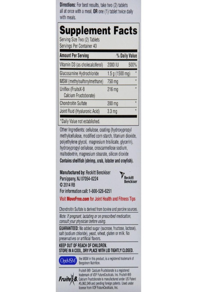 Schiff Move Free Advanced Triple Strength Plus Msm & Vitamin D3 - 80 ...