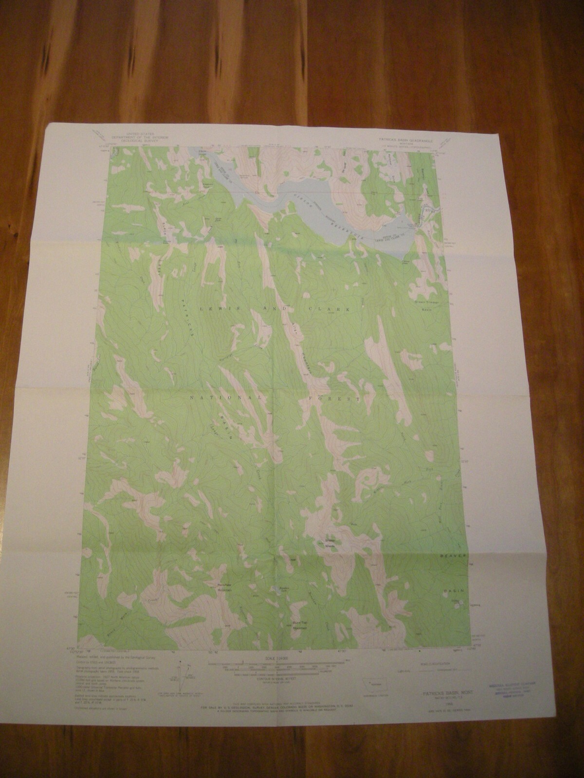 USGS Topo Map -7.5 minute series - Patrick's Basin Quadrangle | eBay