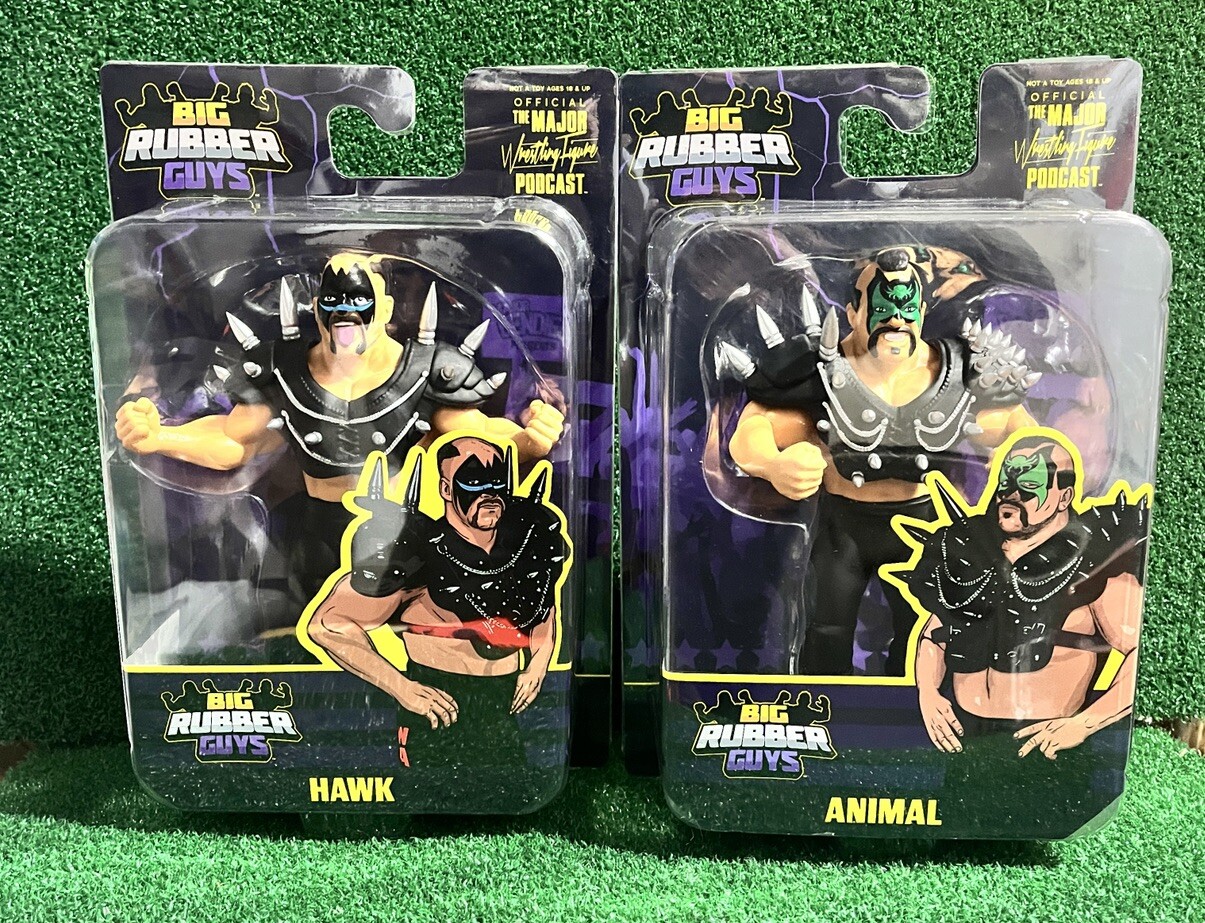 MWFP Big Rubber Guys Road Warriors Hawk Animal Wrestling Figures LJN ...