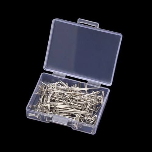 100Pcs Steel T Pins 27-53mm Long T-pins Box for Holding Wigs Sewing ...