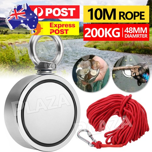 200Kg Salvage Strong Recovery Magnet Neodymium Hook Treasure Hunting ...